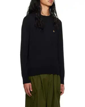 VIVIENNE WESTWOOD Orb Embroidered Long-sleeved Jumper