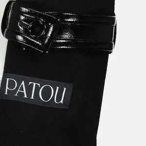 PATOU Cropped Coat With Patent Leather Belt