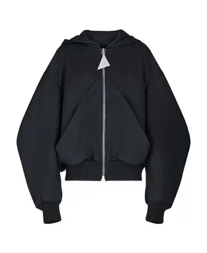 Attico Zip-up Hooded Bomber Jacket - Black