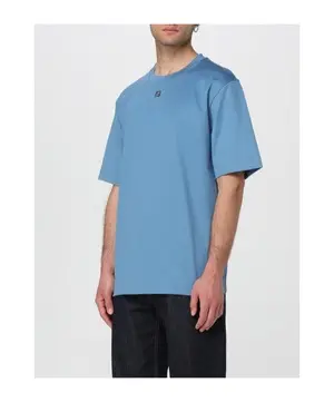 Fendi Ff Plaque Crewneck T-shirt - Light Blue