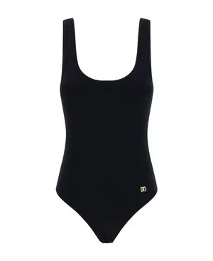 Dolce & Gabbana Dg Plaque One-piece Swimsuit - Black