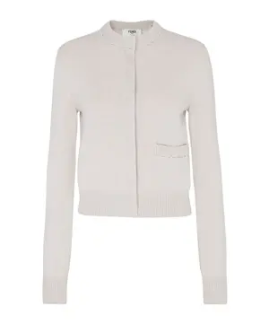 Fendi Long Sleeved Crewneck Cardigan With Pocket
