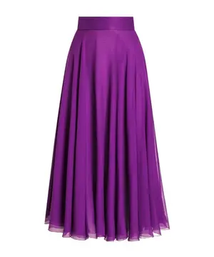 Dolce & Gabbana Silk Midi Skirt - Purple