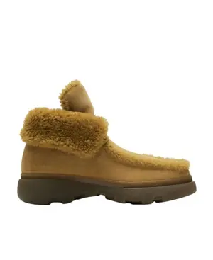 Burberry Creeper Shearling-trim Ankle Boots