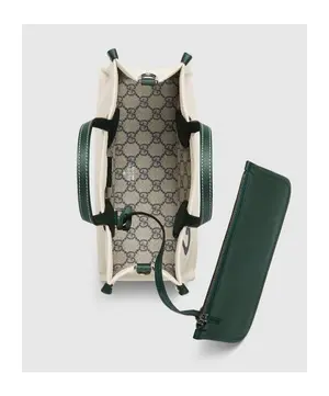 Gucci Logo Print Canvas Tote Bag