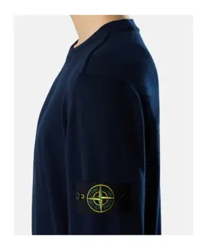 Stone Island Compass Badge Crew Neck Jumper - Blue