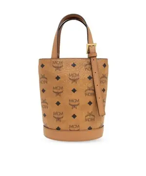 Mcm Logo Print Bucket Bag