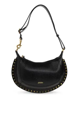 Isabel Marant Étoile Oskan Lizard-effect Studded Shoulder Bag - Black