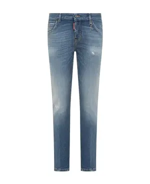 Dsquared2 Tapered Leg Distressed Jeans With Belt Ring