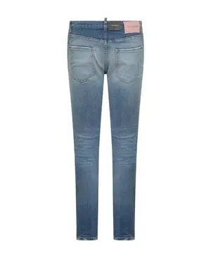Dsquared2 Tapered Leg Distressed Jeans With Belt Ring