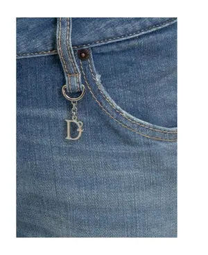 Dsquared2 Tapered Leg Distressed Jeans With Belt Ring