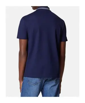 Versace Medusa-embroidered Short-sleeved Polo Shirt - Blue