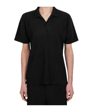 Issey Miyake Homme Plissé Basics Polo Shirt - Black