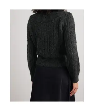 DÔEN Long-sleeved Cardigan With Ruffled Collar