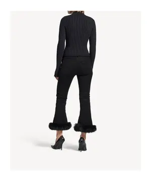 Balenciaga Heart Cut-out Ruffled Turtleneck Fine Knit Top