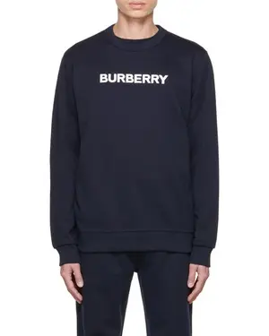 Burberry Logo Printed Crewneck Sweatshirt - Black