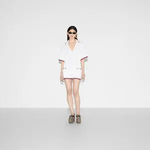 Gucci Web-stripe Trim Crochet Top With Leather Details