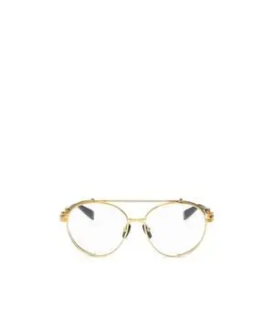 Balmain Logo Flat Mirror Eyeglasses - Black