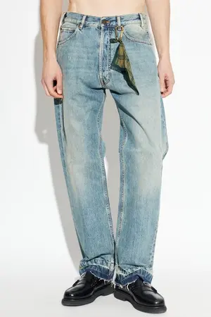 DARKPARK Belt Loop Denim Trousers With Logo Patch - Gray