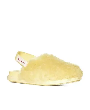 Marni Logo Patch Slingback Sandals - Yellow