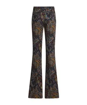 Etro Paisley Printed Cady Trousers - Black