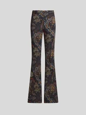 Etro Paisley Printed Cady Trousers - Black