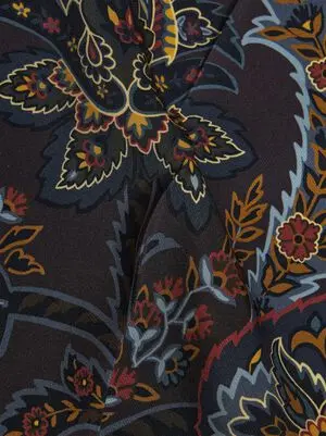 Etro Paisley Printed Cady Trousers - Black