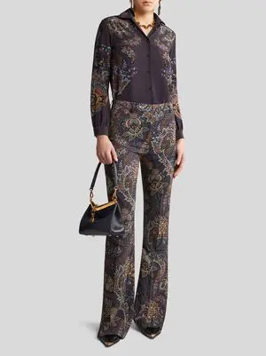 Etro Paisley Printed Cady Trousers - Black