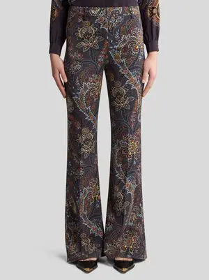 Etro Paisley Printed Cady Trousers - Black