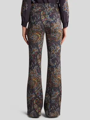 Etro Paisley Printed Cady Trousers - Black