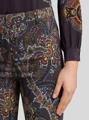 Etro Paisley Printed Cady Trousers - Black