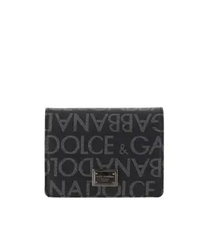 Dolce & Gabbana Dolce Gabbana Logo Jacquard Card Holder - Black