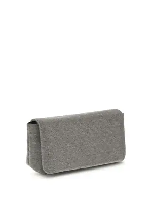 Brunello Cucinelli Monili-embellished Flap Crossbody Bag - Light Gray