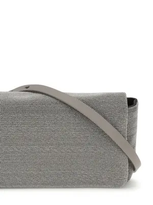 Brunello Cucinelli Monili-embellished Flap Crossbody Bag - Light Gray