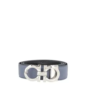 FERRAGAMO Salvatore Ferragamo Reversible Gancini Buckle Belt Gray