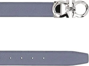 FERRAGAMO Reversible Gancini Buckle Belt - Gray