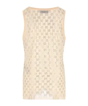 Gucci Monogrammed Embellished Tank Top