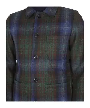 Aspesi Tadao Checked Buttoned Jacket - Black