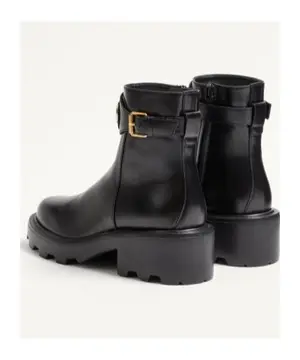 Valentino Garavani Logo Plaque Buckle Detailed Ankle Boots