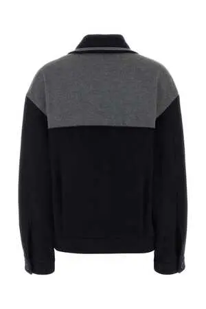 Miu Miu Two-toned Zip-up Jacket - Black