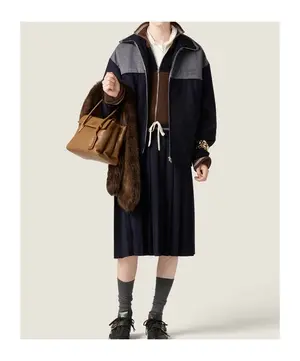Miu Miu Two-toned Zip-up Jacket - Black