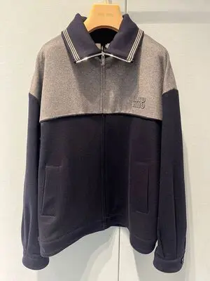 Miu Miu Two-toned Zip-up Jacket - Black