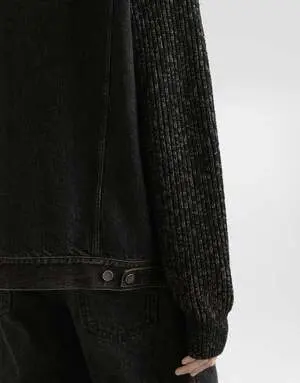 Dolce & Gabbana Denim Jacket With Knit Sleeves - Multi-color