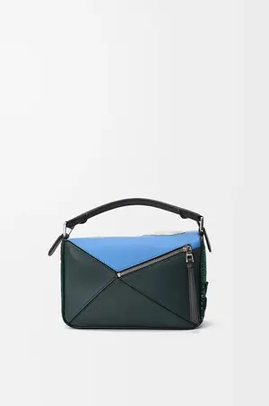 Loewe Petit Puzzle Futurist Cat Embroidered Jacquard And Calfskin Bag