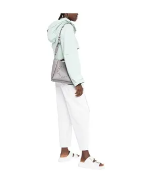 Stella McCartney Logo Perforated Crossbody Bag - Gray