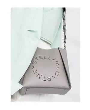 Stella McCartney Logo Perforated Crossbody Bag - Gray