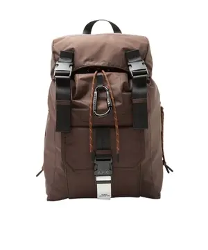 A.p.c. Buckled Foldover Top Trek Backpack - Chestnut Brown