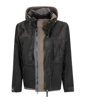 Sacai Corduroy Zipped Hooded Jacket - Black