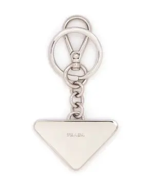 Prada Triangle Logo Plaque Keyring