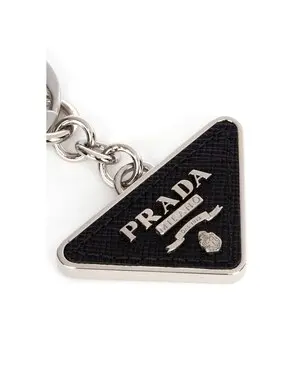 Prada Triangle Logo Plaque Keyring